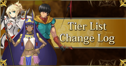 Tier List Change Log History - Fate/Grand Order Wiki - GamePress